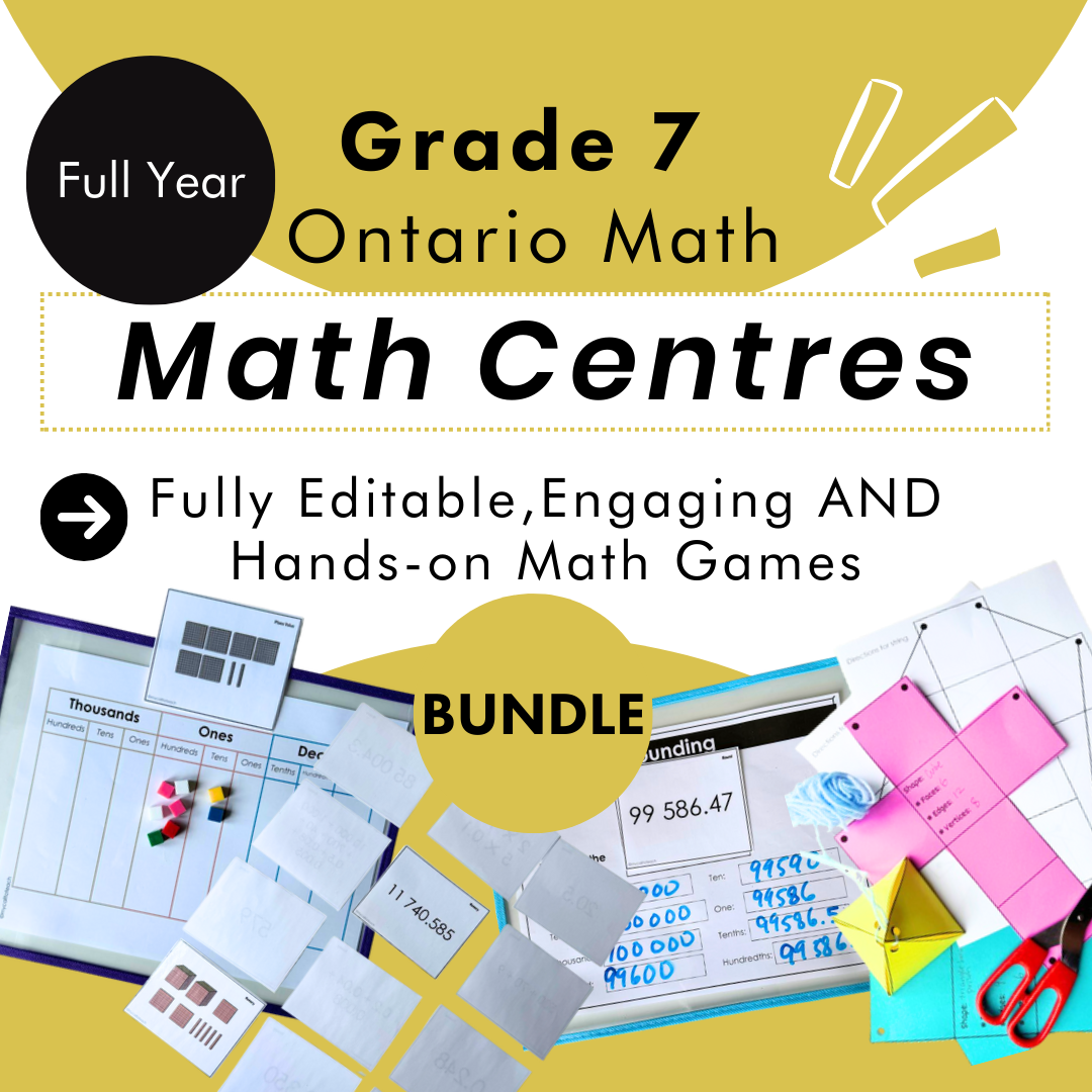 Grade 7 Ontario Math Curriculum | FULL-YEAR Math Centres | Activities ...