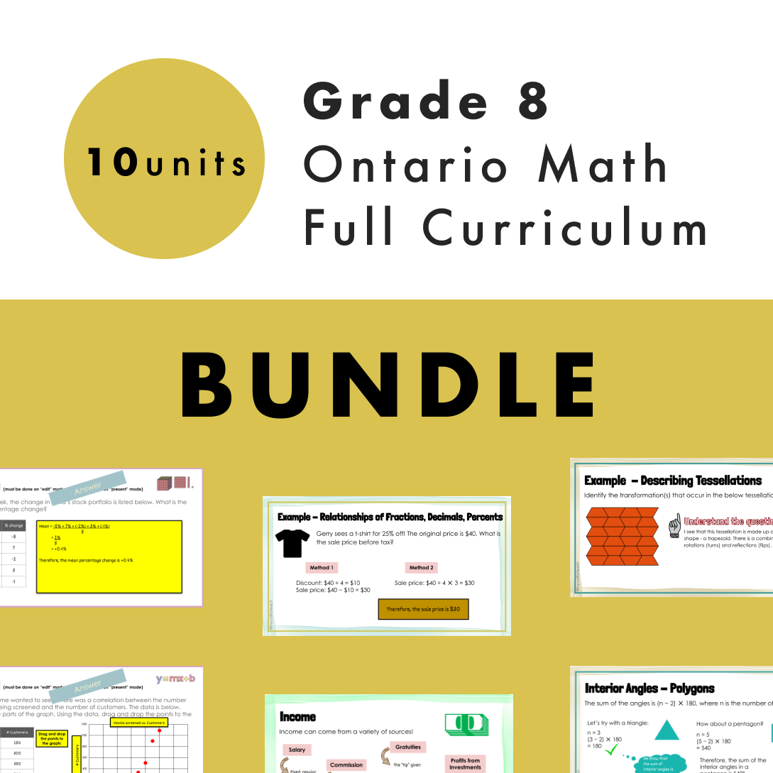 Grade 8 Ontario Math Curriculum | Full-Year | Digital Google Slides Bu ...