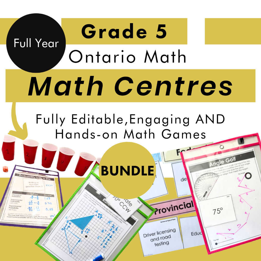 Grade 5 Ontario Math Curriculum | FULL-YEAR Math Centres | Activities ...