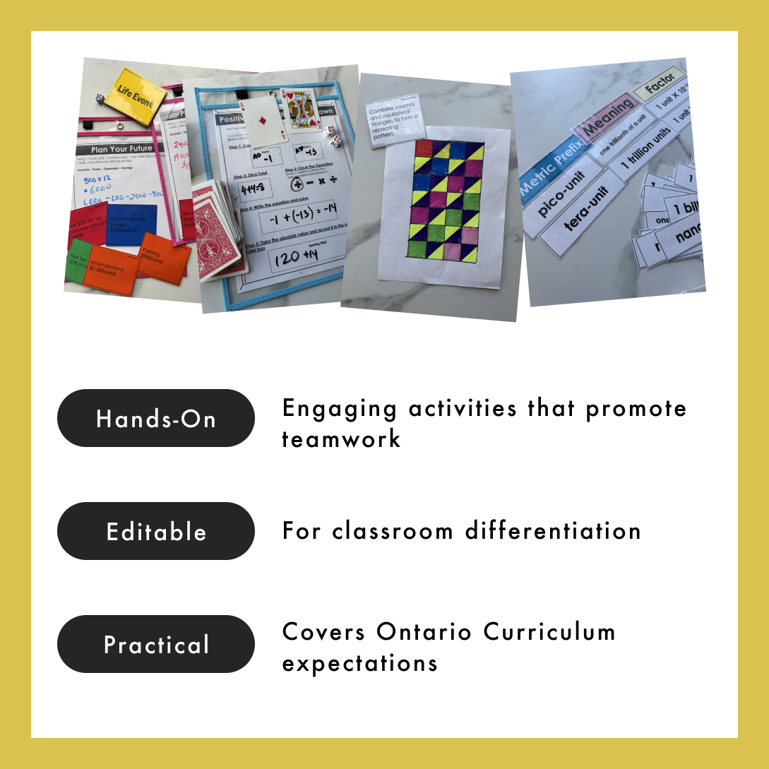 Grade 8 Ontario Math Curriculum | FULL-YEAR Math Centres | Activities ...