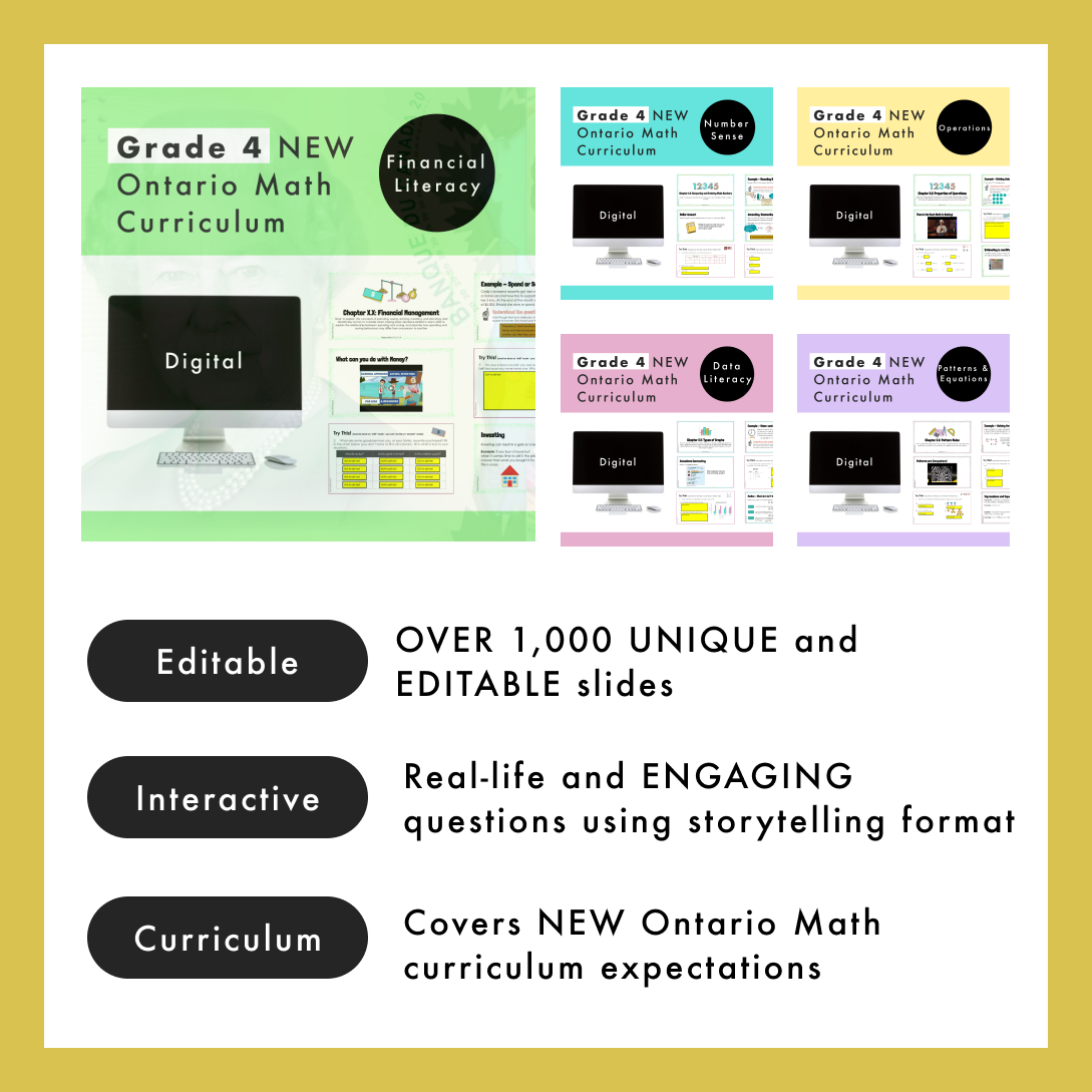 Grade 4 Ontario Math Curriculum | Full-Year | Digital Google Slides Bu ...