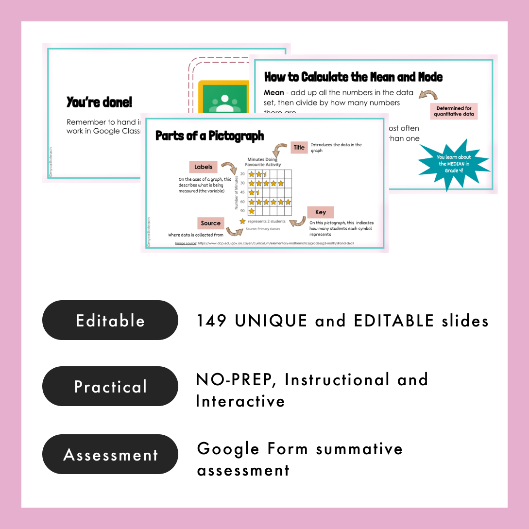 Grade 3 Ontario Math Curriculum | Data Literacy | Digital Google Slide ...