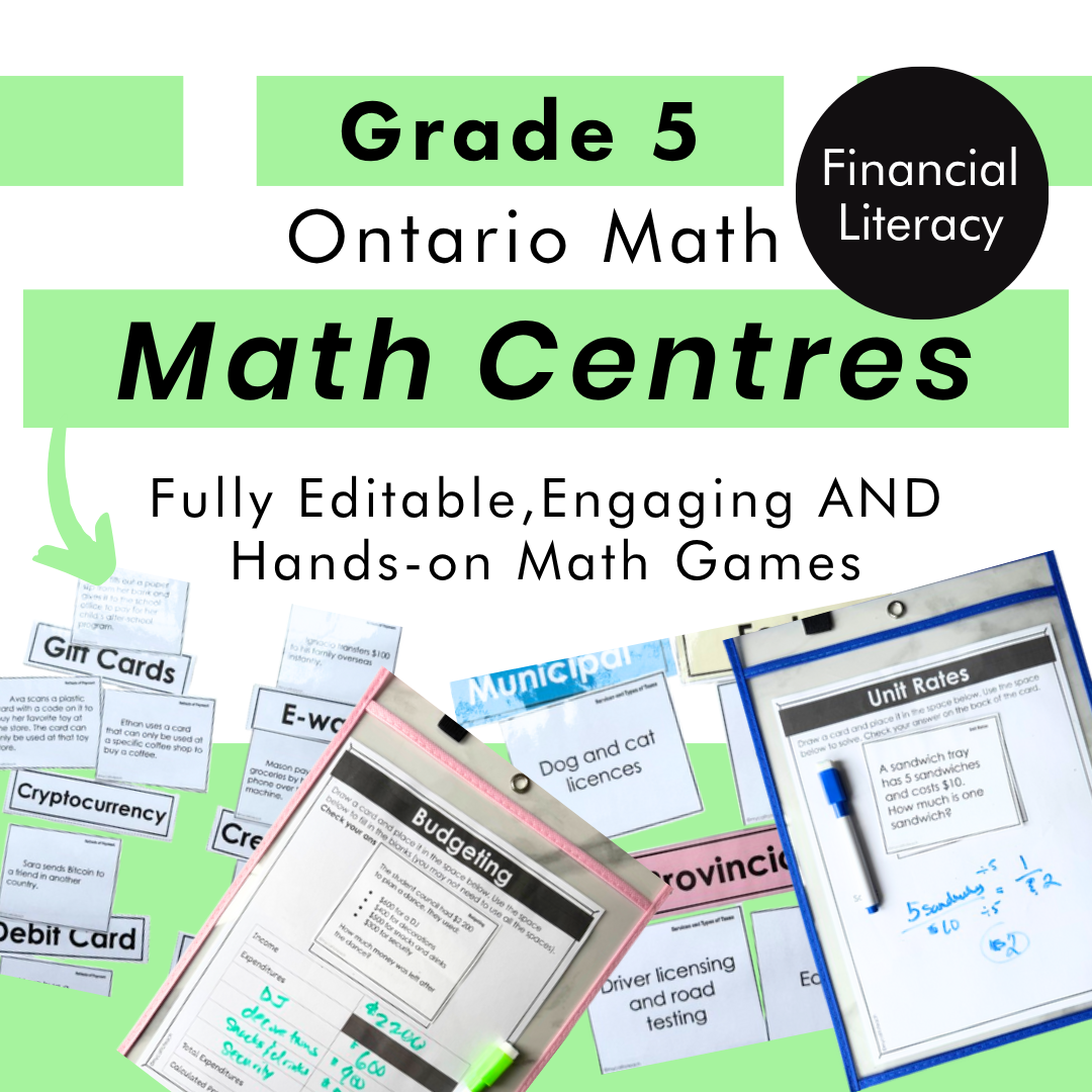 Grade 5 Ontario Math Centres | Financial Literacy | Google Slides – My ...