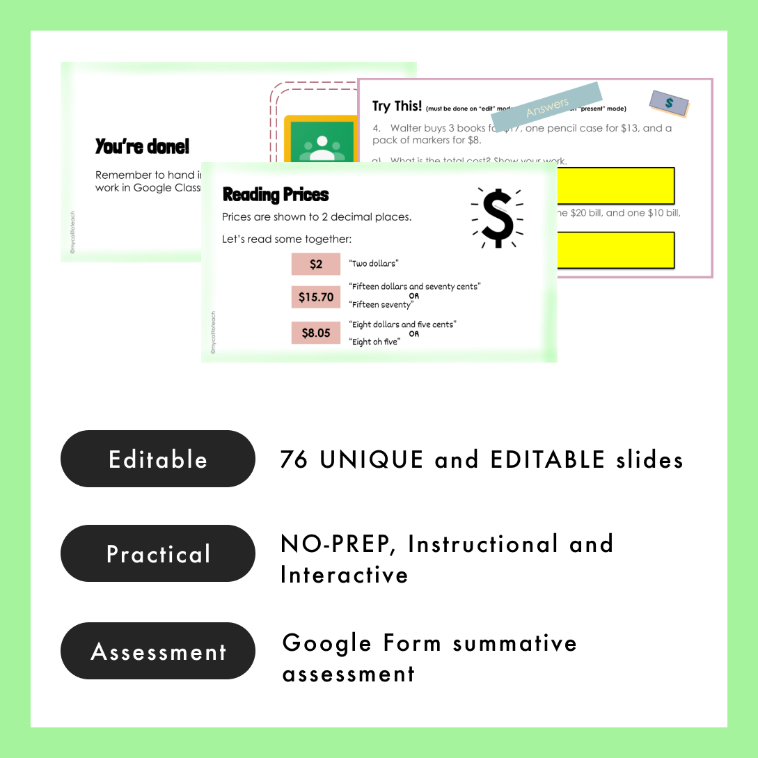 Grade 3 Ontario Math Curriculum | Financial Literacy | Digital Google ...