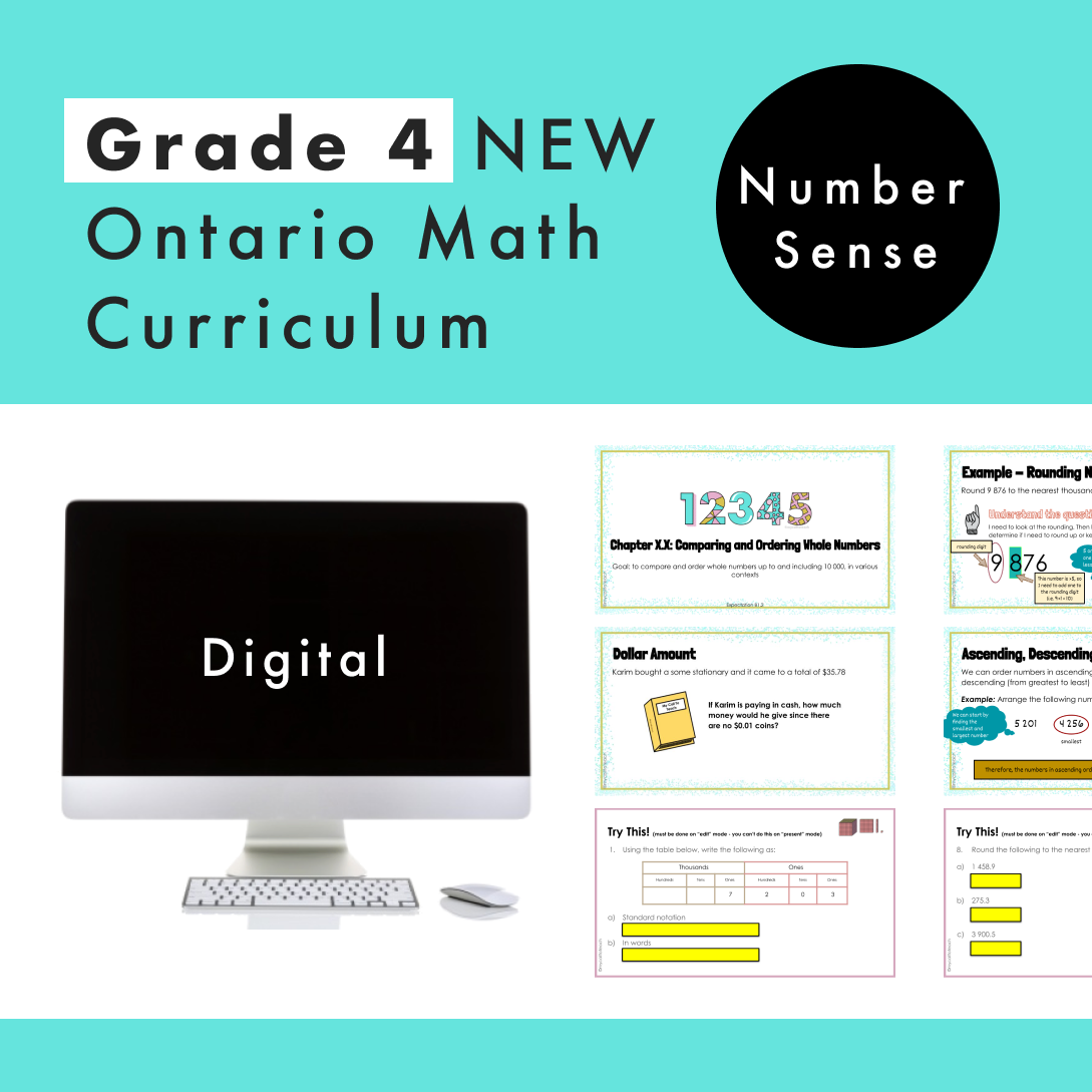 Grade 4 Ontario Math Curriculum | Number Sense | Digital Google Slides ...