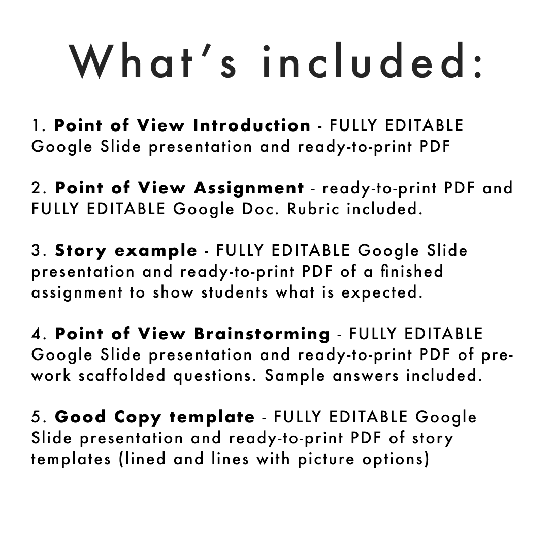 Grade 3 4 5 6 NEW Ontario Language Curriculum | Point of View Writing ...