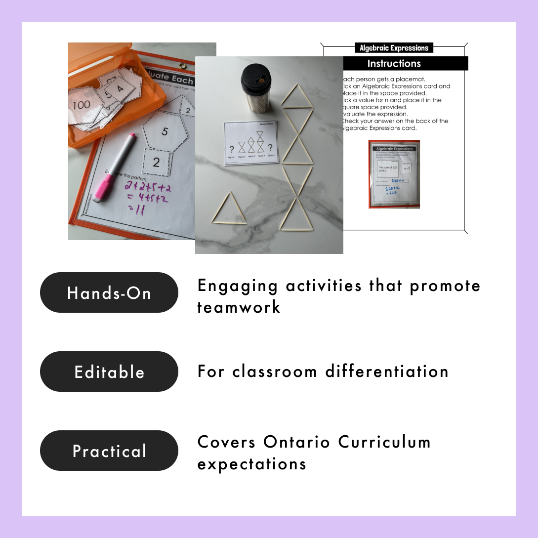 Grade 5 Ontario Math Centres | Patterns & Equations | Google Slides ...
