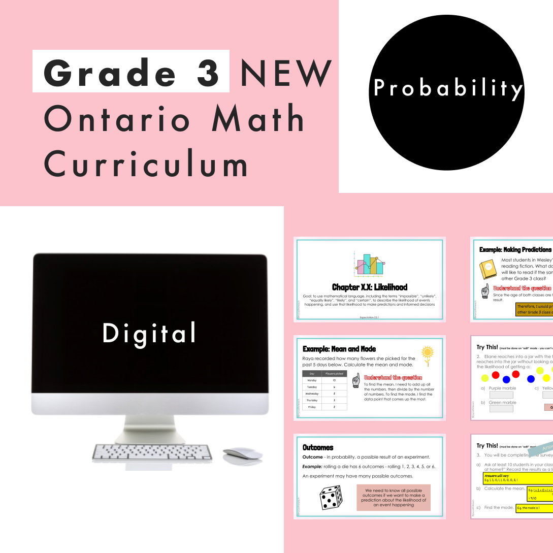 Grade 3 Ontario Math Curriculum | Probability | Digital Google Slides ...