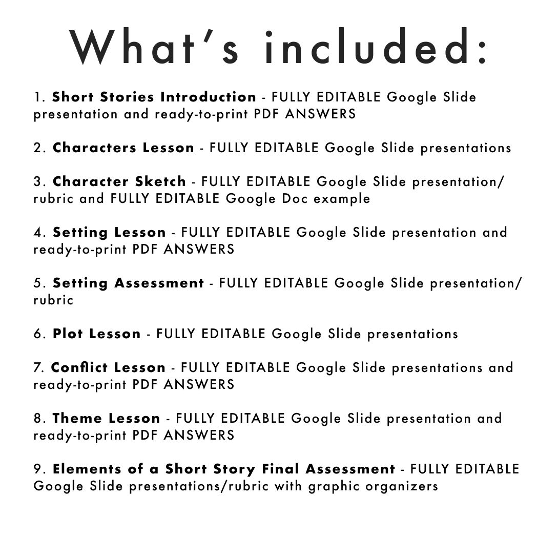 Grade 4 5 6 Elements of a Short Story Narrative Writing Unit – My Call ...