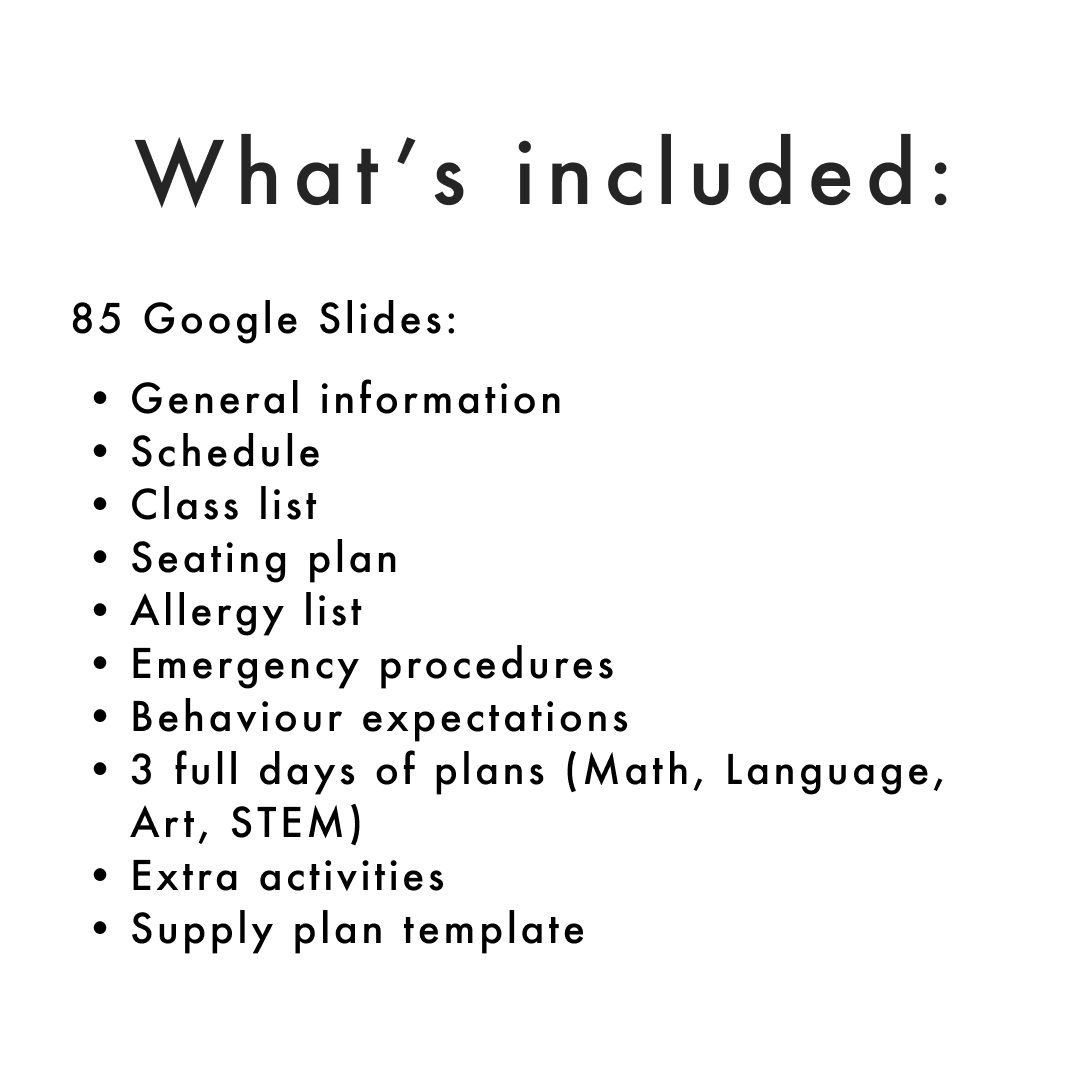 Emergency Supply Plans | Sub Plans | Substitute Lesson Plans Activitie ...