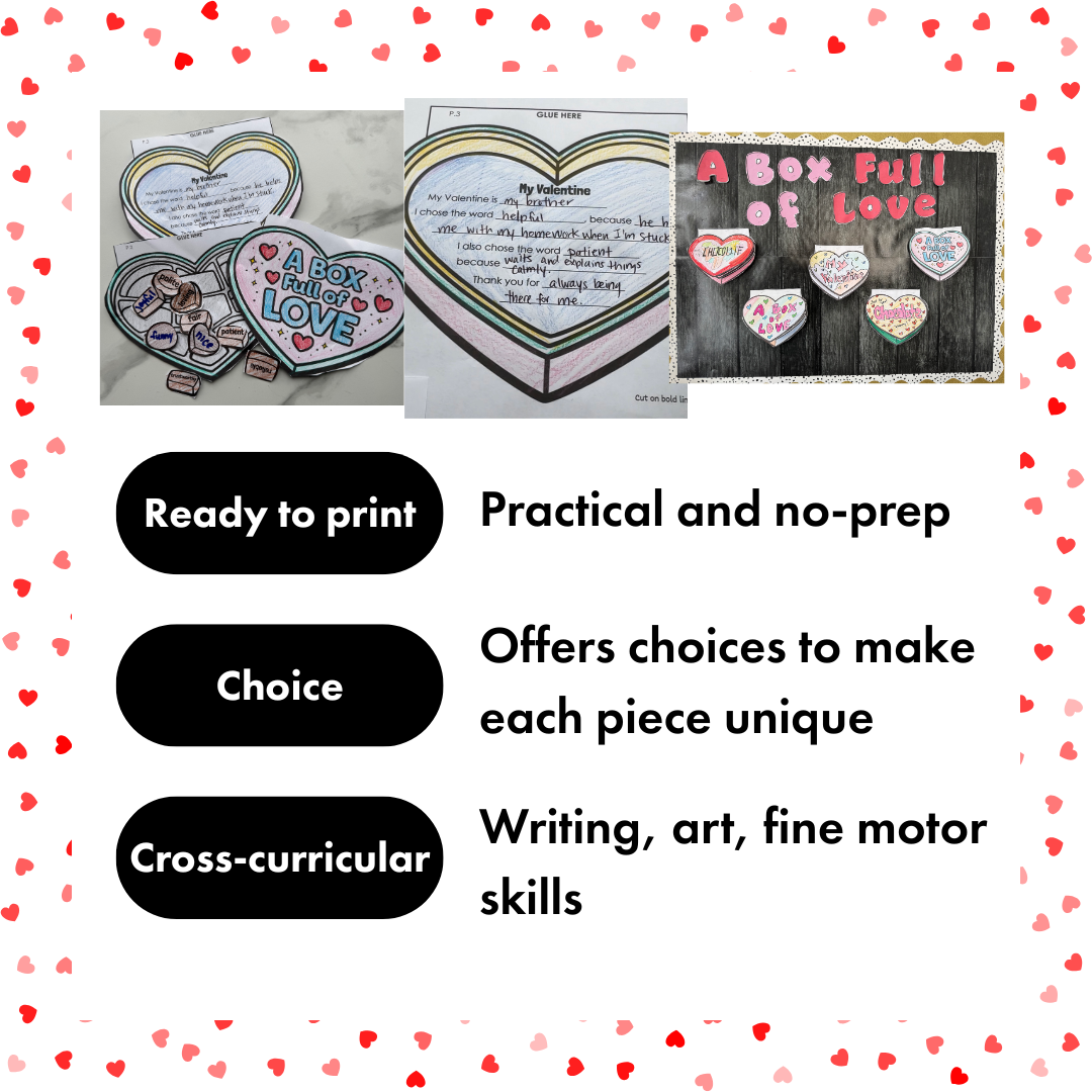 Valentine’s Day Writing Craft | A Box Full of Love | Grades 1–6 – My ...