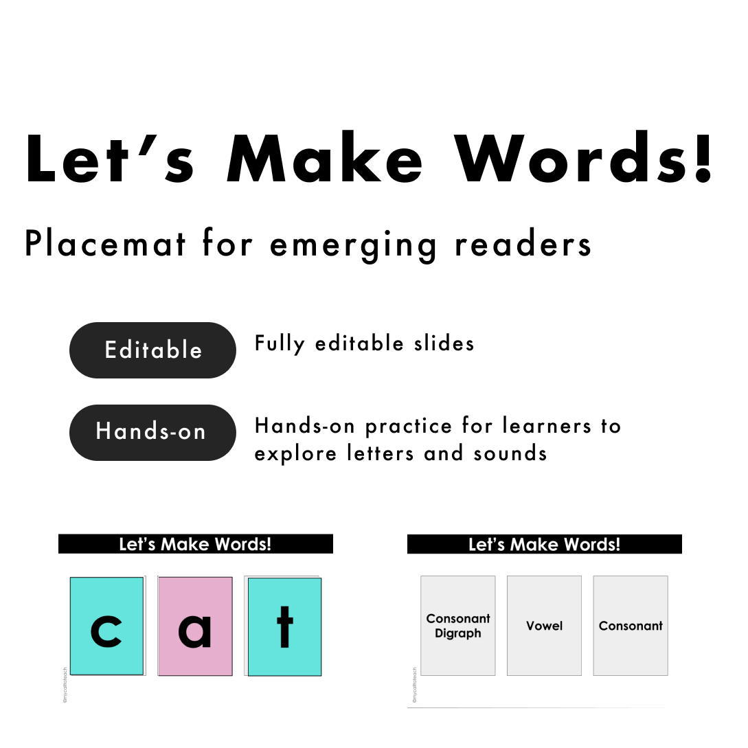 Let's Make Words - emerging readers placemat activity – My Call to Teach