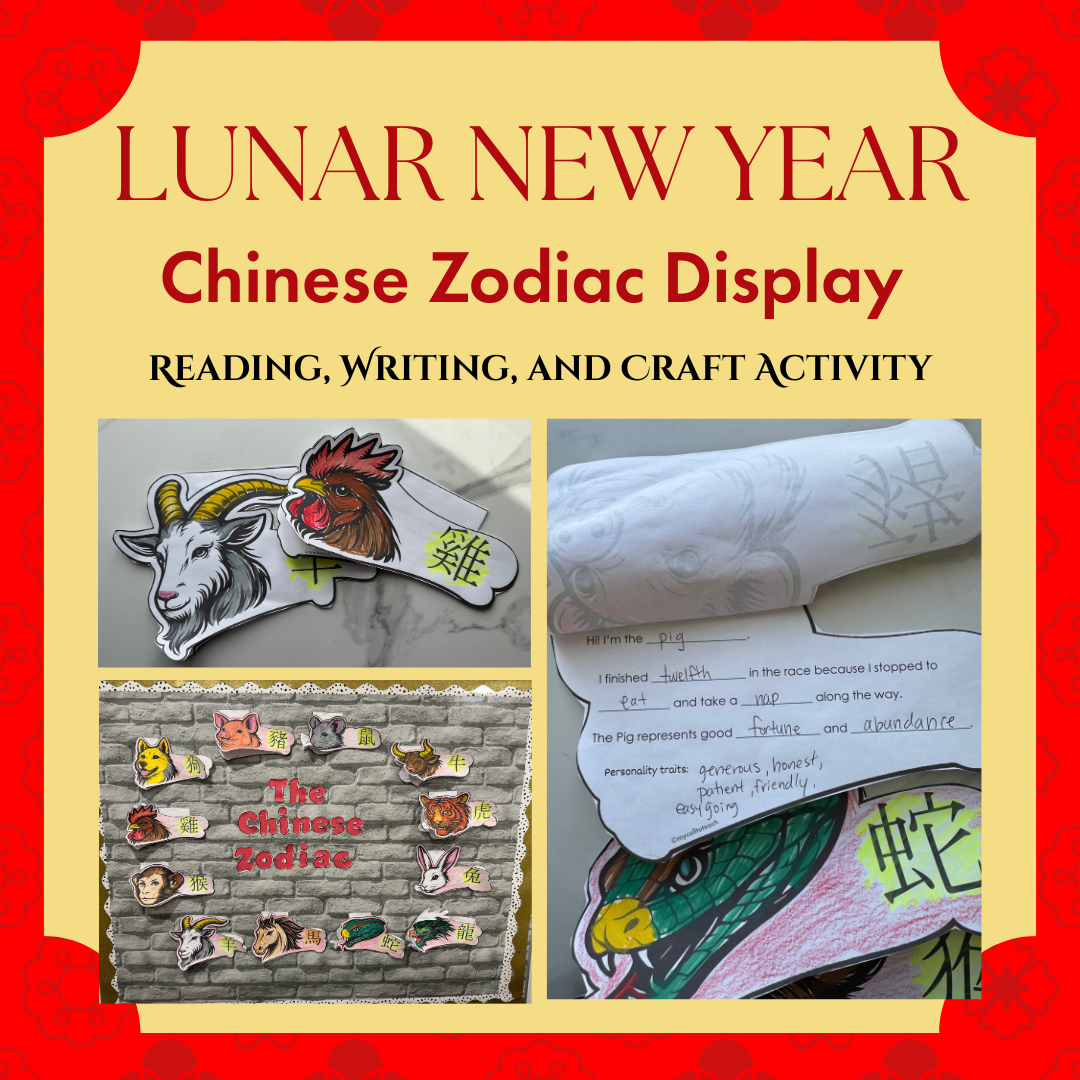 Lunar New Year Chinese Zodiac Flip-Up Bulletin Board | Reading, Writin ...