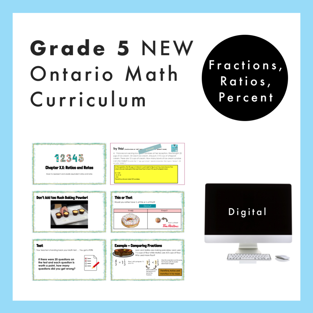 Grade 5 Ontario Math Curriculum | Fractions, Ratios, Percent | Digital ...