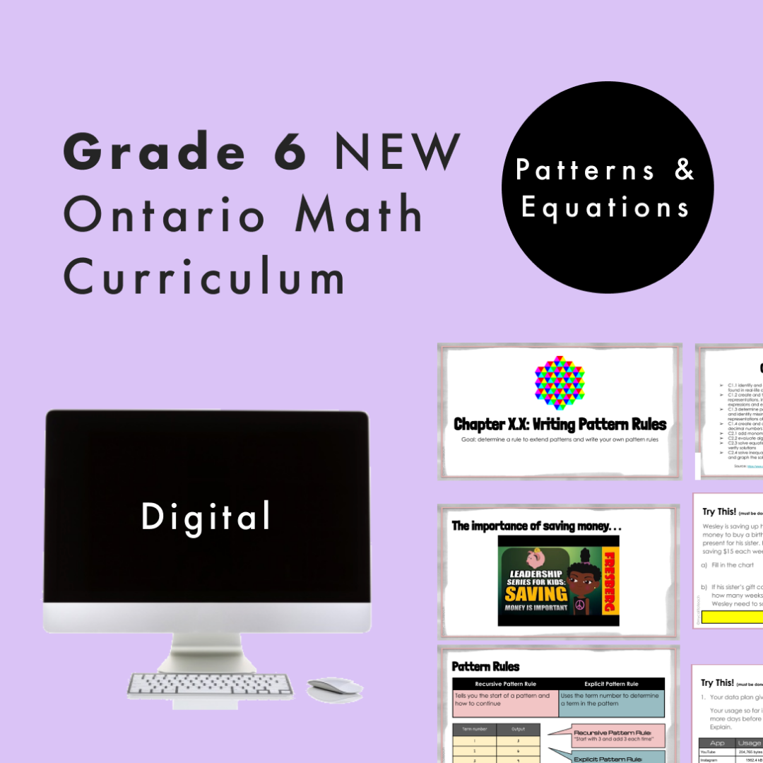 Grade 6 Ontario Math Curriculum | Patterns & Equations | Digital Googl ...
