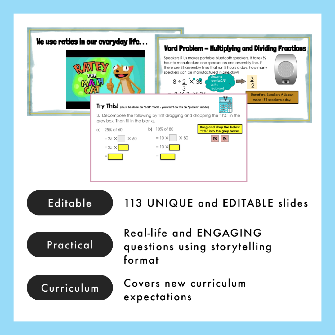 Grade 6 Ontario Math Curriculum | Fractions, Ratios, Percent | Digital ...