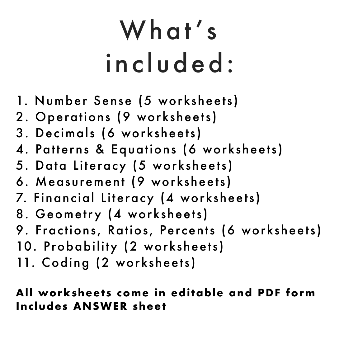 Grade 6 Ontario Math Curriculum | FULL-YEAR Worksheet Bundle | All Exp ...