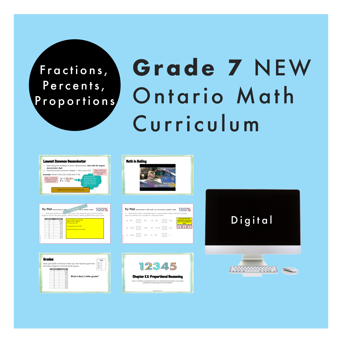 Grade 7 Ontario Math Curriculum | Fractions, Percents, Proportions | D ...