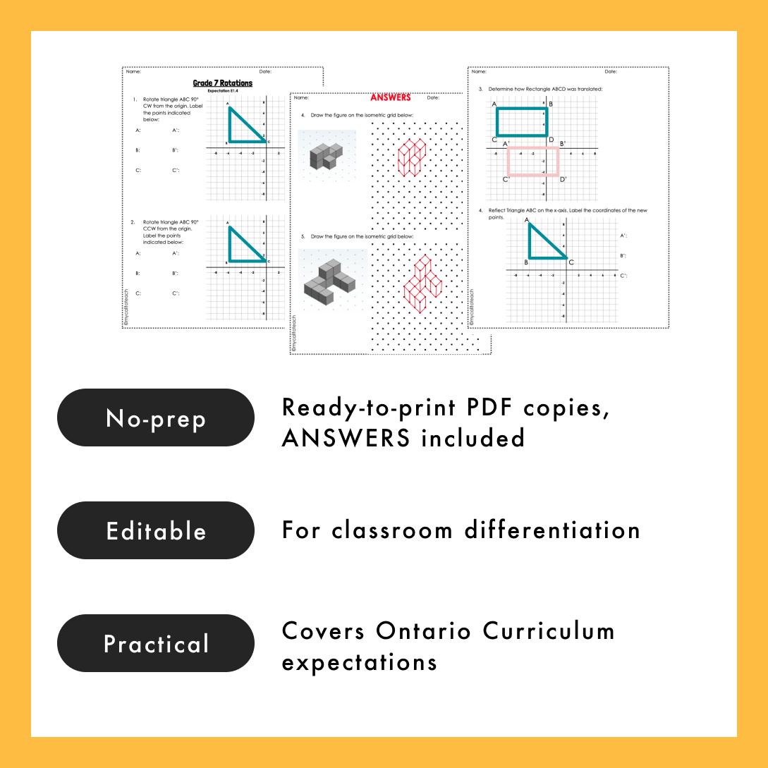 Grade 7 Ontario Math Worksheets | Geometry | PDF and Google Slides – My ...