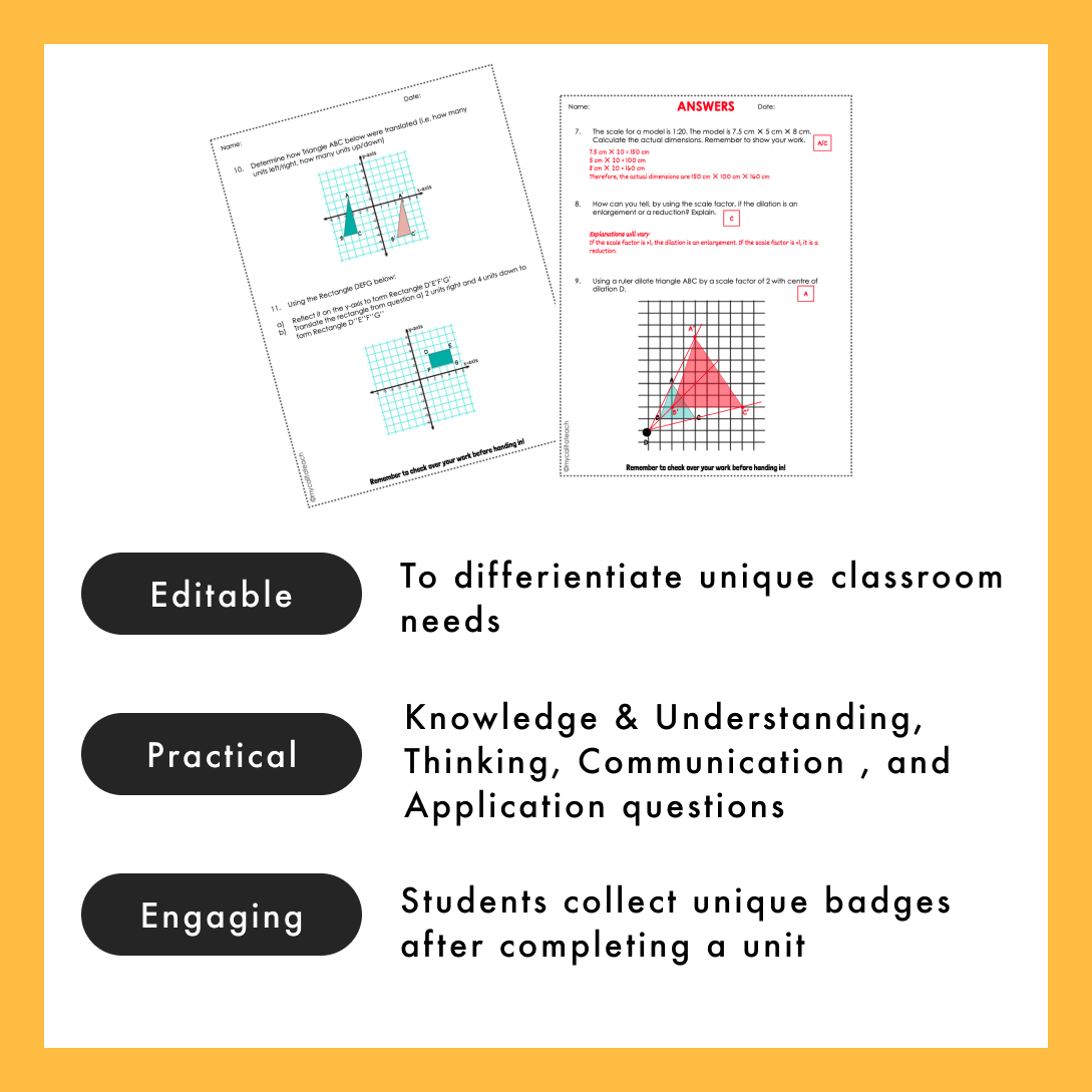 Grade 7 Ontario Math Assessments | Geometry | PDF and Google Slides ...