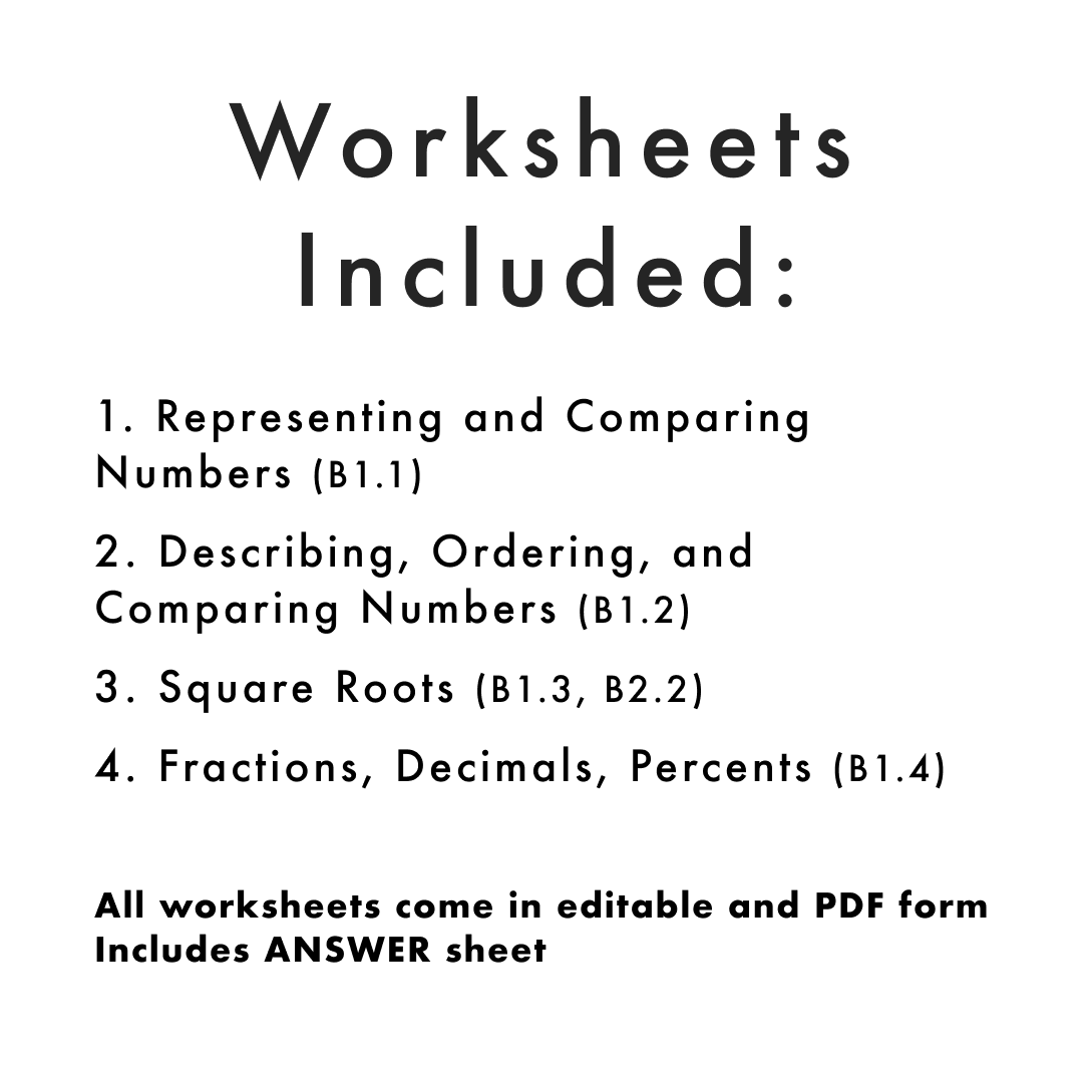 Grade 8 Ontario Math Worksheets | Number Sense | PDF and Google Slides ...