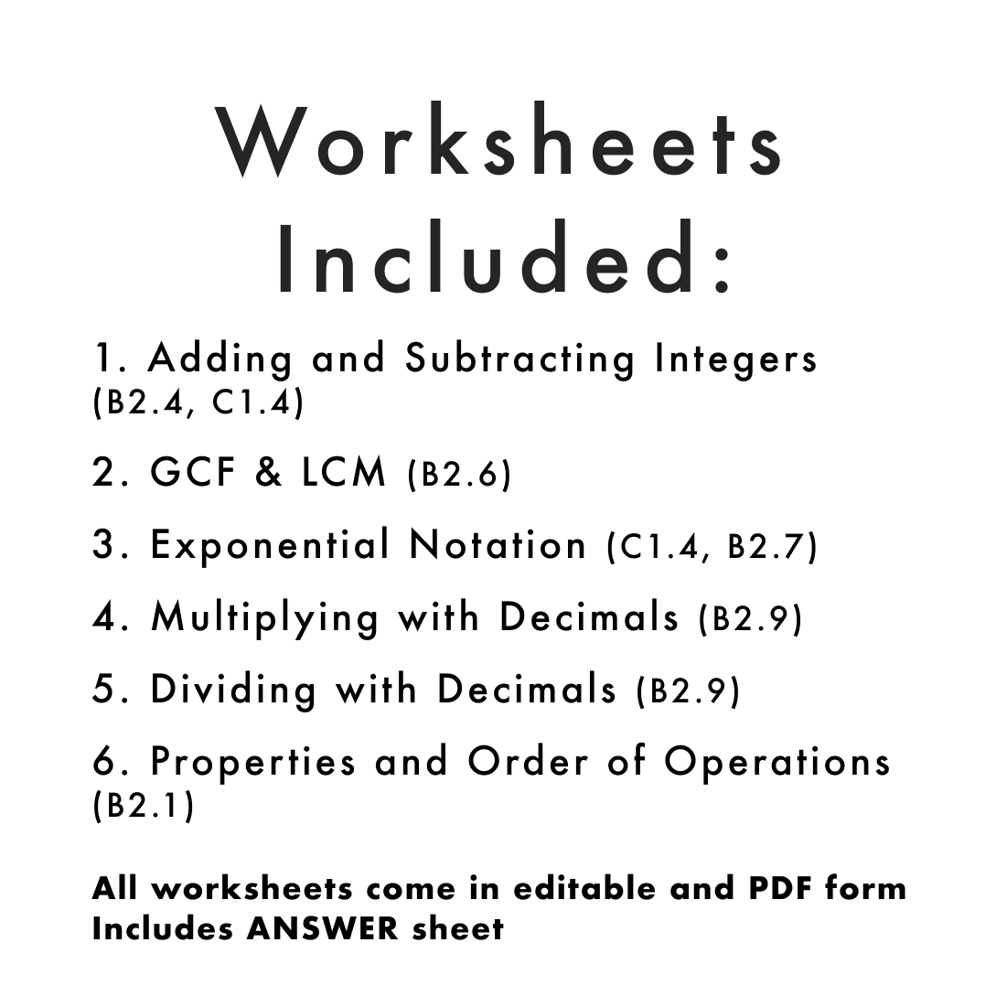 Grade 7 Ontario Math Worksheets | Operations | PDF and Google Slides ...