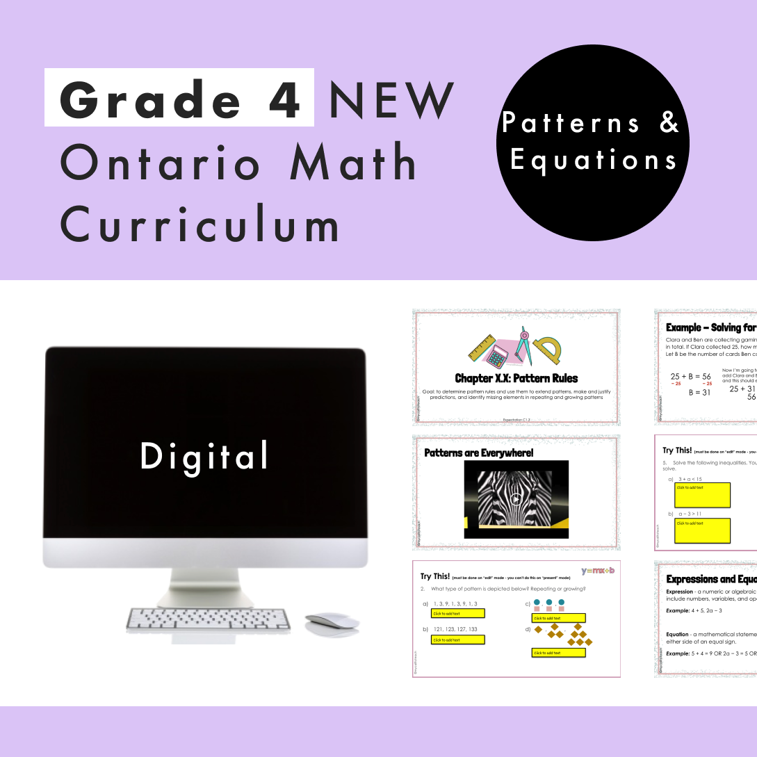 Grade 4 Ontario Math Curriculum | Patterns & Equations | Digital Googl ...