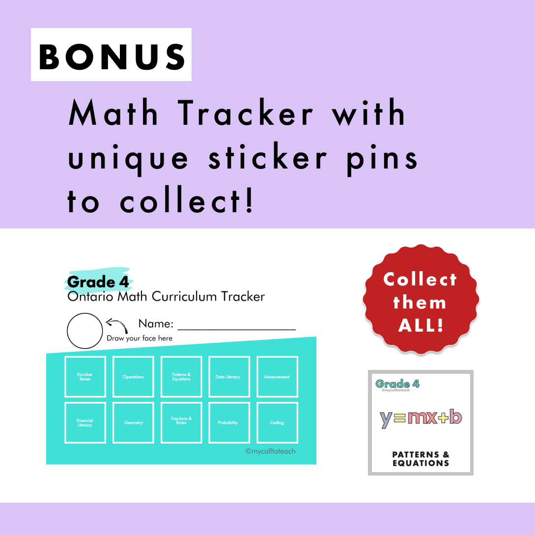 Grade 4 Ontario Math Assessments | Patterns and Equations | PDF and Go ...