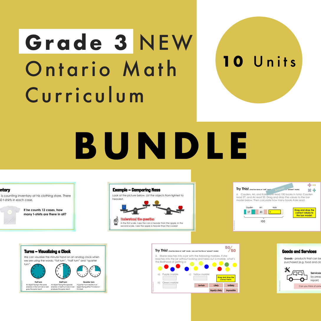 Grade 3 Ontario Math Curriculum | Full-Year | Digital Google Slides Bu ...