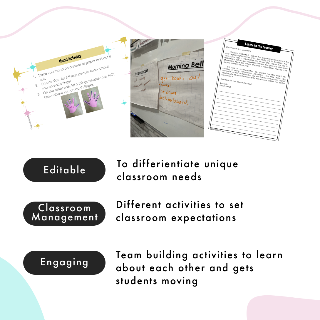 Back to School Activities - First week of School Solution – My Call to ...