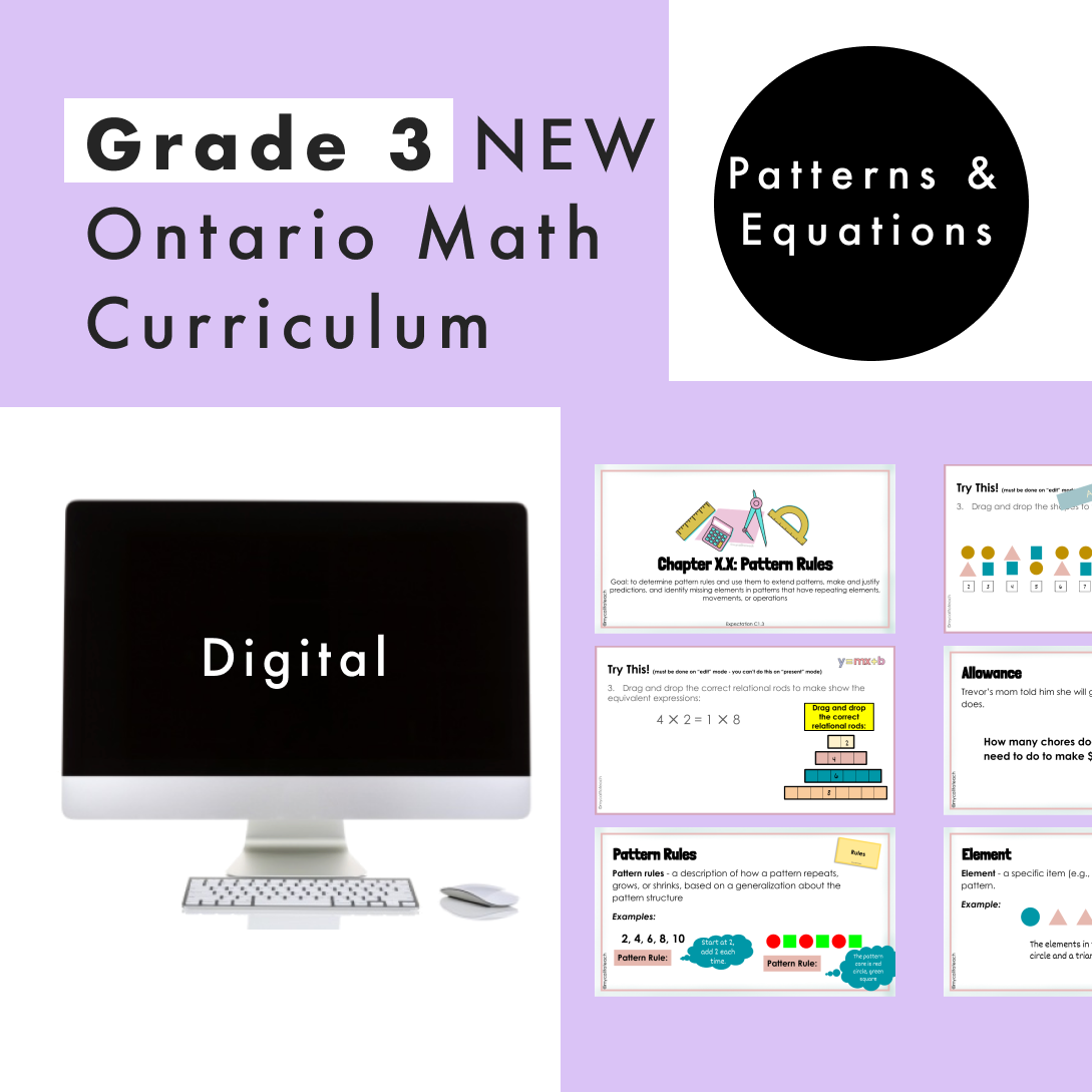 Grade 3 Ontario Math Curriculum | Patterns & Equations | Digital Googl ...