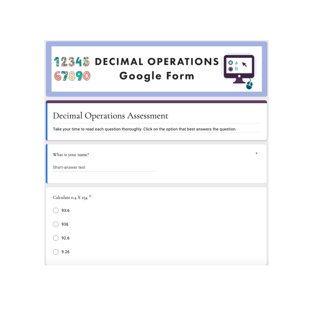Grade 6 Ontario Math Curriculum | Decimal Operations | Digital Google ...