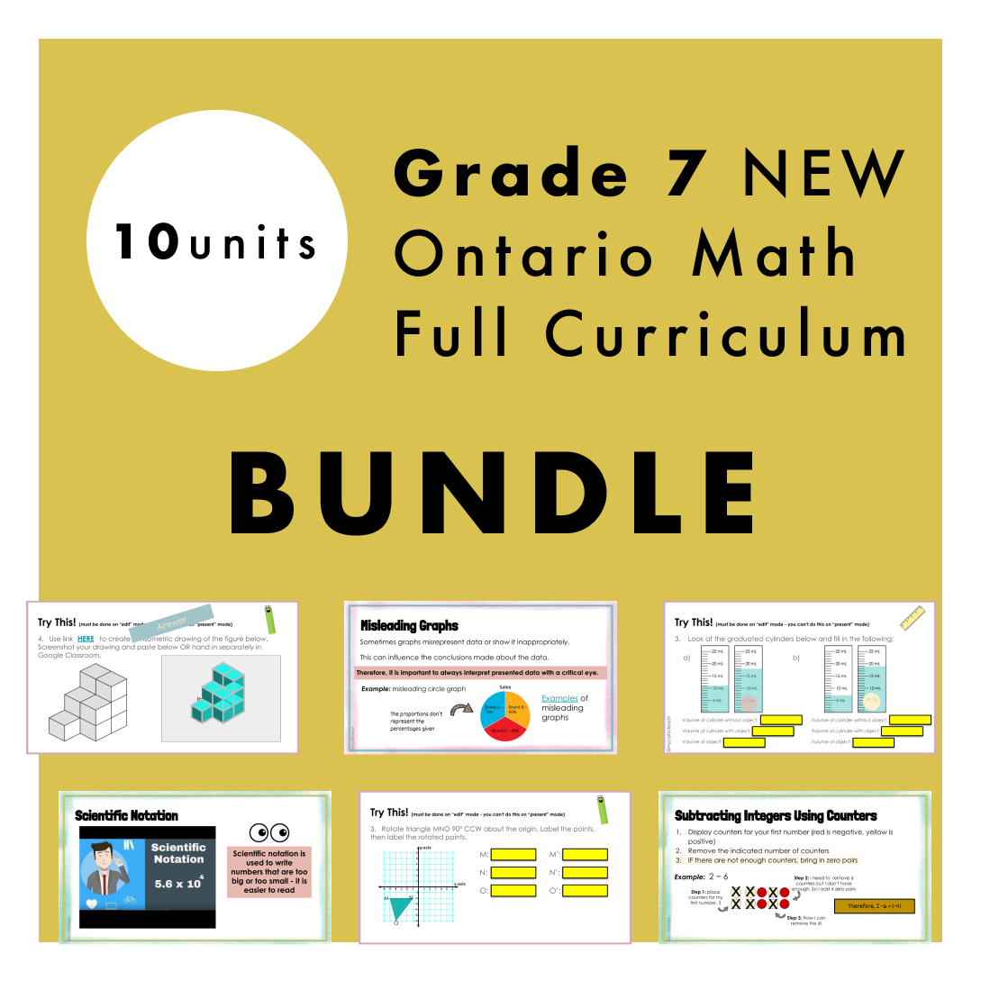 Grade 7 Ontario Math Curriculum | Full-Year | Digital Google Slides Bu ...