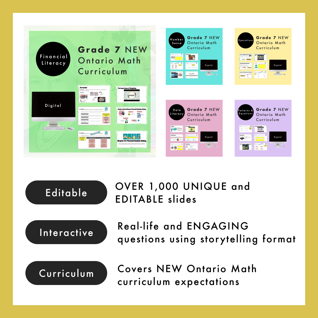 Grade 7 Ontario Math Curriculum | Full-Year | Digital Google Slides Bu ...