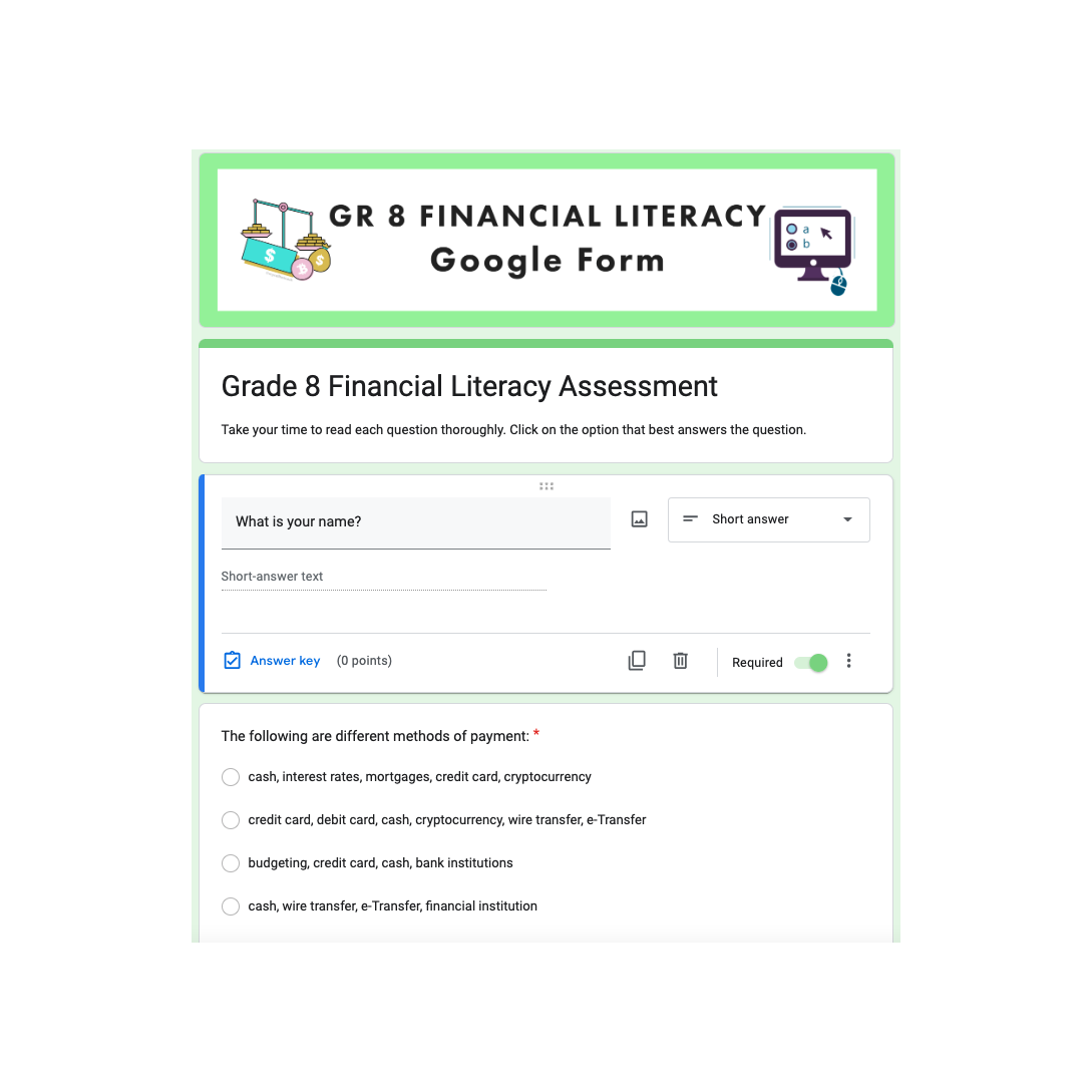 Grade 8 Ontario Math Curriculum | Financial Literacy | Digital Google ...