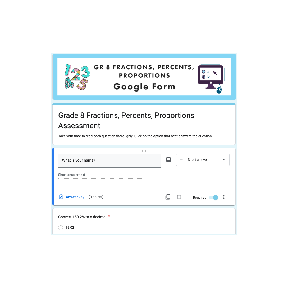 Grade 8 Ontario Math - Fractions, Percents, Proportions - Digital Goog ...