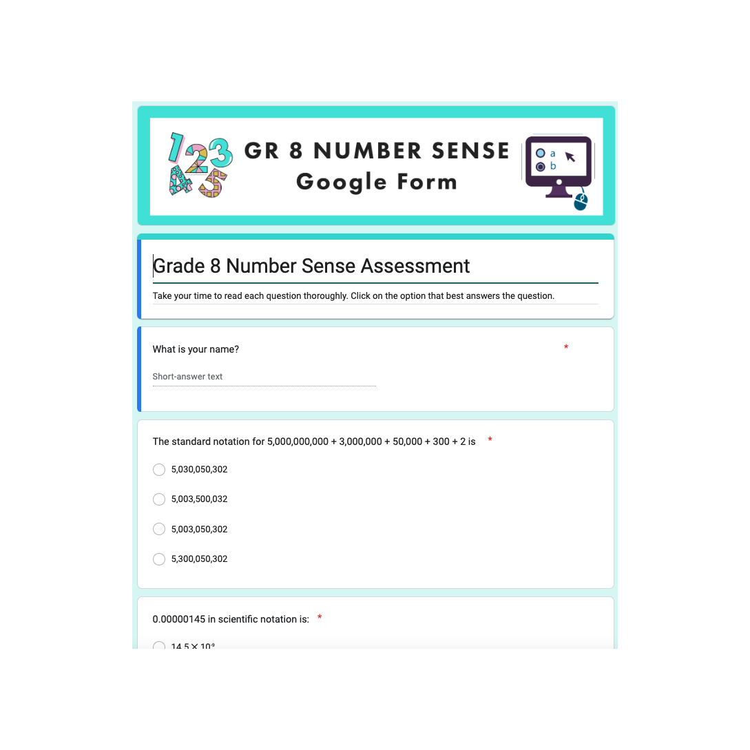 Grade 8 Ontario Math Curriculum | Number Sense | Digital Google Slides ...