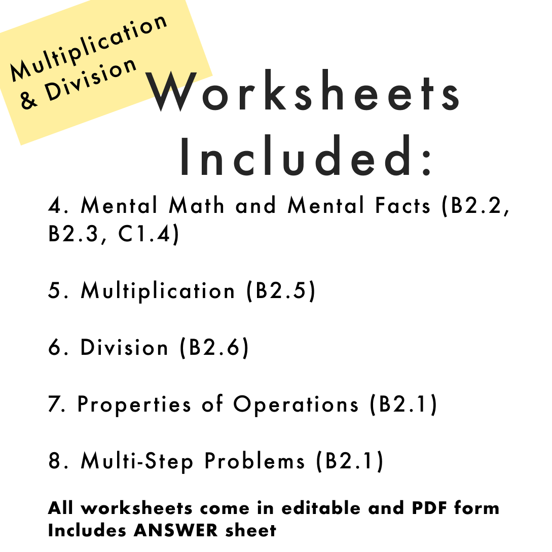 Grade 4 Ontario Math Worksheets | Operations | PDF and Google Slides ...